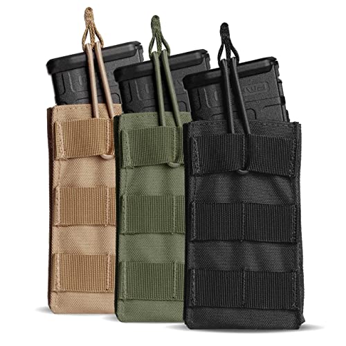 Tacticon R1 BattlePouch | Single Rifle Mag Pouch | Combat Veteran Owned Company | Molle Single Double Triple Rifle Magazine Holster for Ammo | Tactical Bag Accessories Holder (Black, 1 Rifle Mag)…