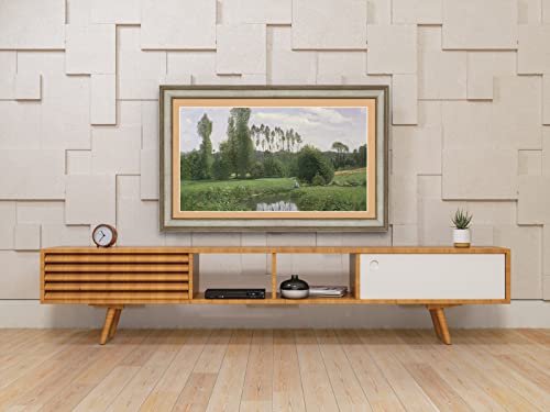Deco TV Frames - Warm Silver Smart Frame Compatible ONLY with Samsung The Frame TV (32", Fits 2021-2023 Frame TV)