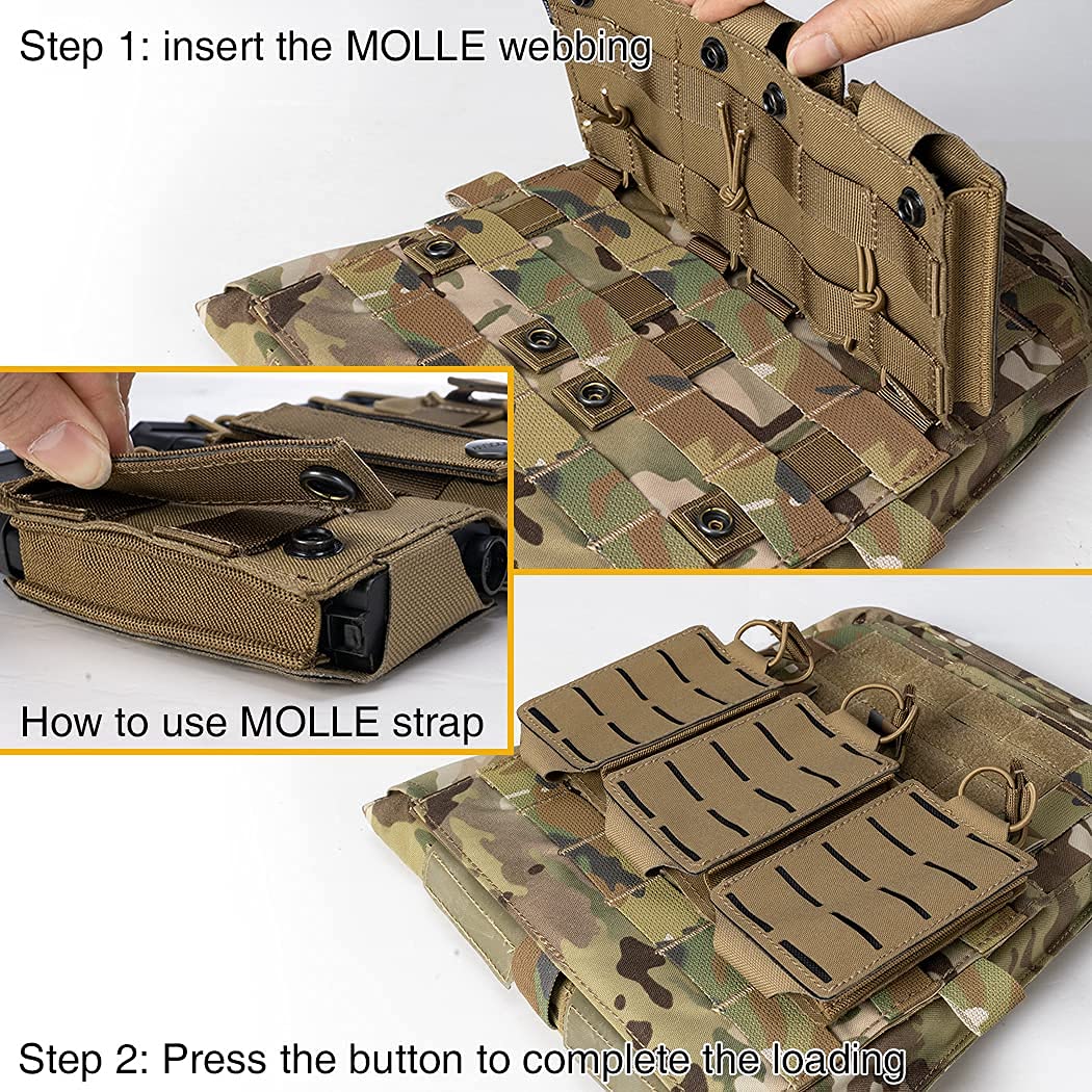 IDOGEAR Tactical Mag Pouch Open-Top Triple Molle Magazine Pouch for M4 M14 M16 AK AR-15 556 Rifle Magazines (Coyote Brown)