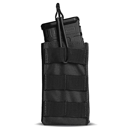 Tacticon R1 BattlePouch | Single Rifle Mag Pouch | Combat Veteran Owned Company | Molle Single Double Triple Rifle Magazine Holster for Ammo | Tactical Bag Accessories Holder (Black, 1 Rifle Mag)…