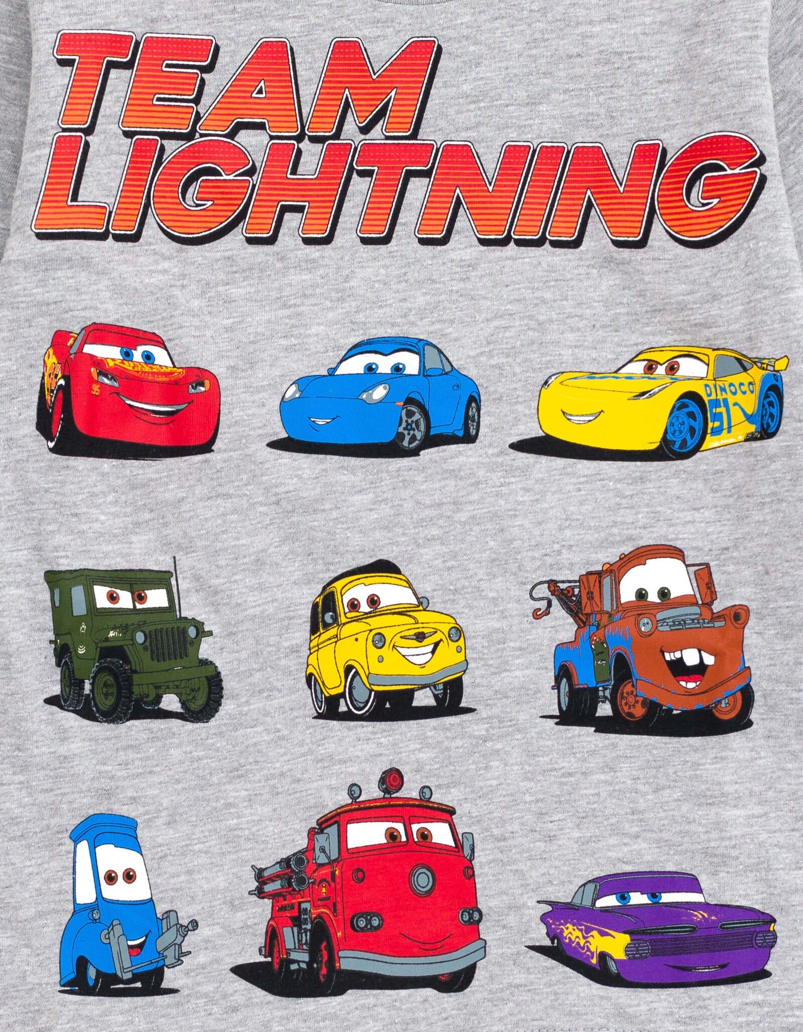 Disney Pixar Cars Lightning McQueen Tow Mater Toddler Boys 2 Pack Long Sleeve T-Shirts White/Gray 3T