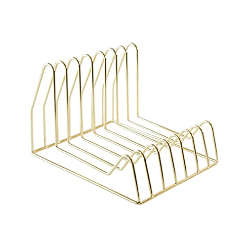 Decorative bookends Gold Bookend Desktop Desk Organizer Iron Book Holder Book Stand Office Supplies Desk Accessories Non-Skid Bookends Stand bookends