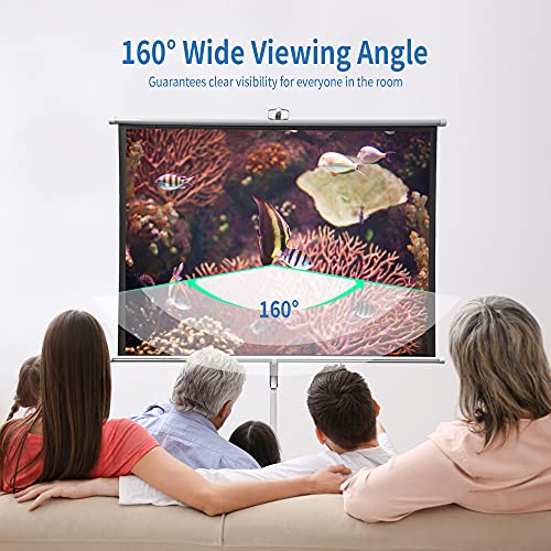 TRMESIA Portable Projector Screen 72inch with Foldable Tripod Stand,Upgrade Movie Screen for Projector,Pull Down Projection Screen 4:3 Ratio Screens & Carry Case Bag for Indoor Outdoor Movie Night