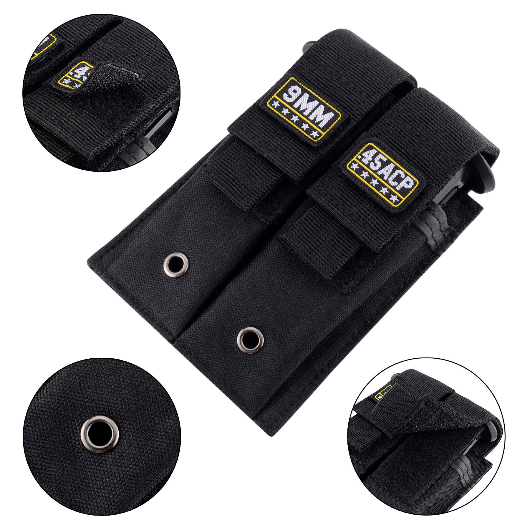 Raiseek Molle Double Pistol Mag Pouch Single and Double Stack Magazine Holster