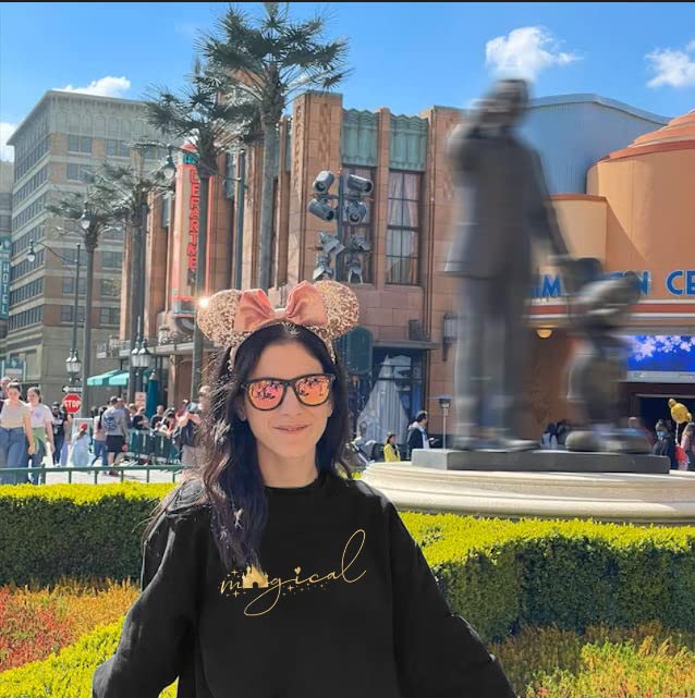 UNIQUENOE Magic Kingdom Sweatshirts for Women Magical Tshirt Family Vacation Tee Castle Graphic Long Sleeve Tops Black