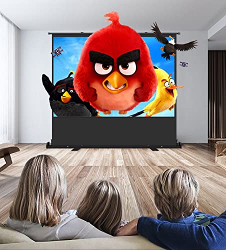 lesolar 84 Inch Manual Pull up Projector Screen 4:3 4K HD Floor Standing Projector Screens Portable and Retractable Video Projection Screen Movie Screens for Indoor Outdoor Home Hotel School Office