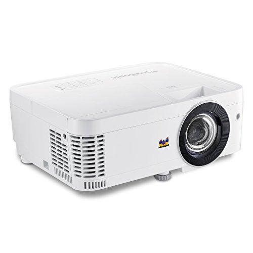 ViewSonic PX706HD 1080p Short Throw Projector with 3000 Lumens 22,000:1 DLP Dual HDMI USB C and Low Input Lag, Stream Netflix with Dongle