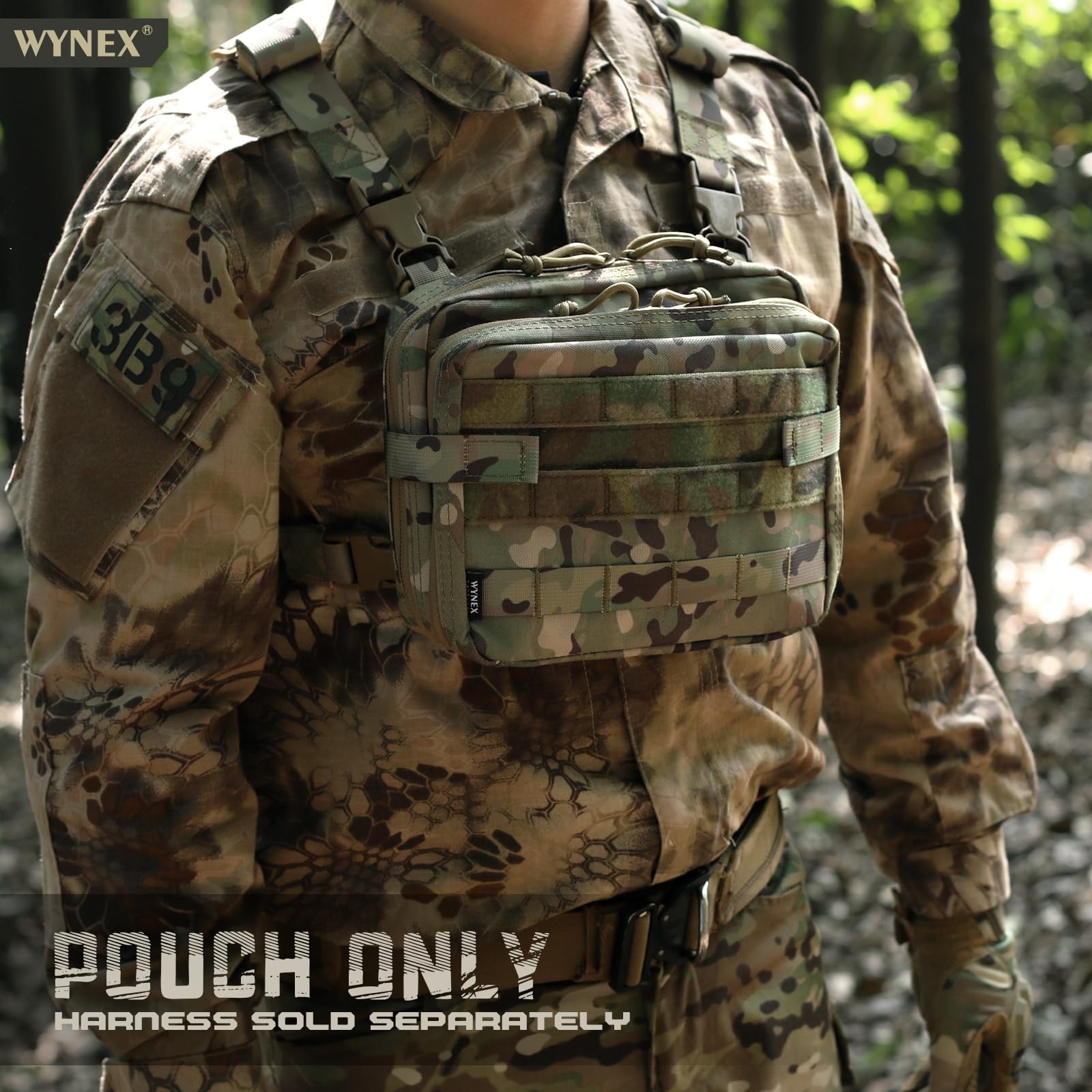WYNEX Tactical Large Admin Pouch of Double Layer Design, Molle EDC EMT Utility Pouch with Map Sleeve Modular Tool Pouch Large Capacity Flag Patch Included