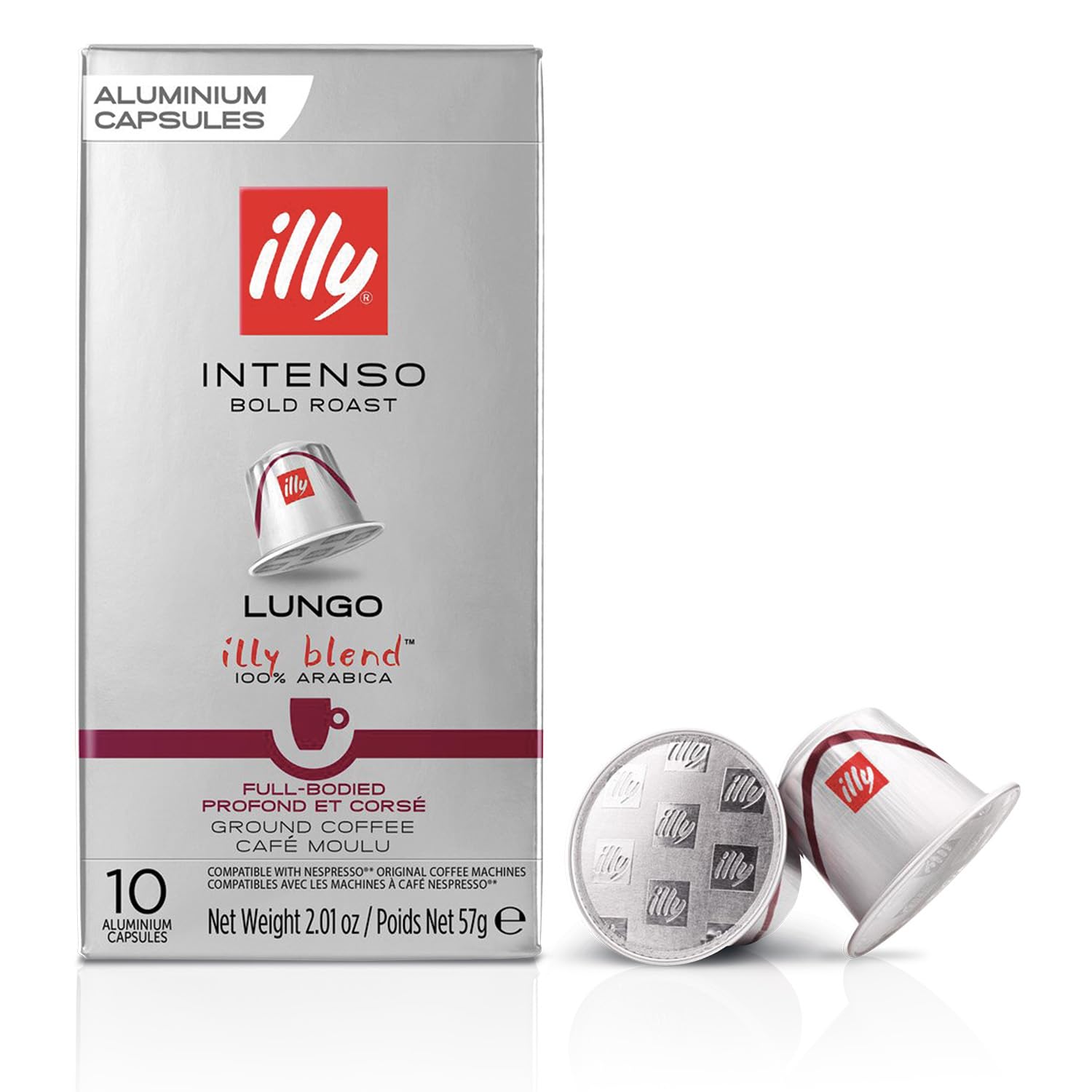 Illy Espresso Compatible Capsules - Single-Serve Coffee Capsules & Pods - Intenso Lungo Dark Roast - Notes Of Cocoa & Dried Fruit Coffee Pods - For Nespresso Coffee Machines â 10 Count