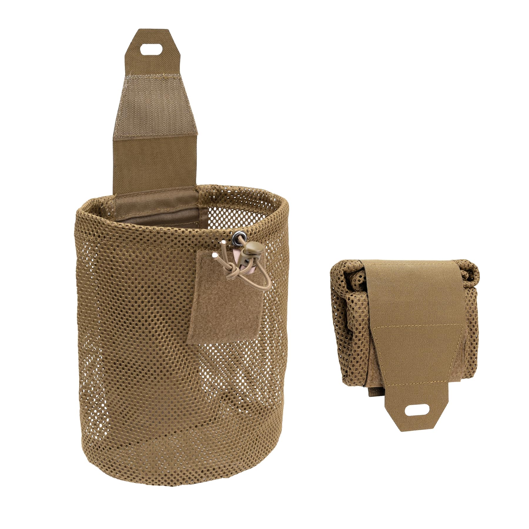 IDOGEAR Tactical Molle Dump Pouch Foldable Mag-Net Drawstring Recycle Pouch Recovery Tool Pack for Molle Belt Tactical Vest Backpack (Coyote Brown)