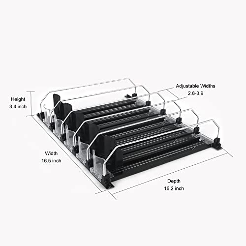 Mlesi Drink Organizer for Fridge | Refrigerator Bottle Can Organizer, Self-Pushing Soda Can Dispenser Holds 25 Cans, Beverage Storage for Pantry/Vending Machine