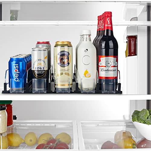 Mlesi Drink Organizer for Fridge | Refrigerator Bottle Can Organizer, Self-Pushing Soda Can Dispenser Holds 25 Cans, Beverage Storage for Pantry/Vending Machine