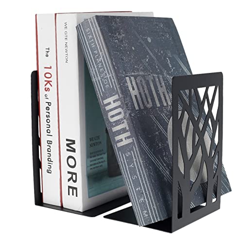 Wonzonewd File Sorters Book Ends Universal Metal Bookends for Shelves Heavy Duty Metal Non-Skid Bookend Supports Book Shelf Holder