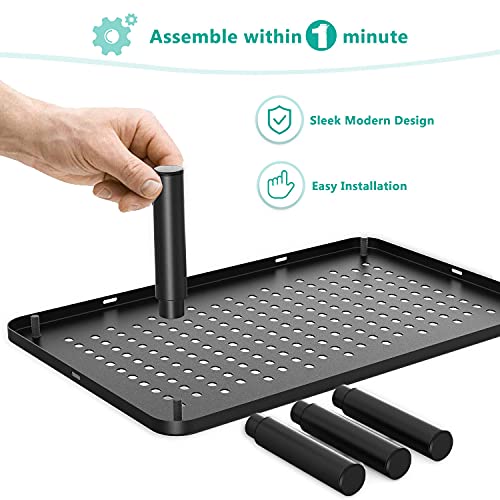 WALI Monitor Stand Riser, Adjustable Laptop Stand Riser Holder, 3 Height Adjustable Underneath Storage for Office Supplies (STT003-2), 2 Pack, Black