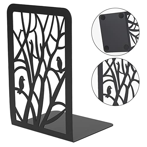 Wonzonewd File Sorters Book Ends Universal Metal Bookends for Shelves Heavy Duty Metal Non-Skid Bookend Supports Book Shelf Holder