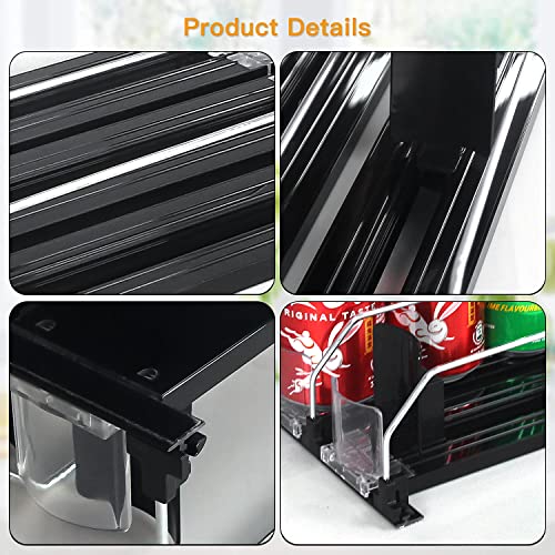Mlesi Drink Organizer for Fridge | Refrigerator Bottle Can Organizer, Self-Pushing Soda Can Dispenser Holds 25 Cans, Beverage Storage for Pantry/Vending Machine