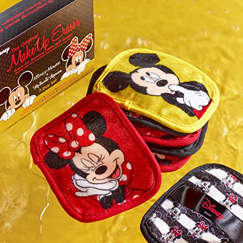 The Original Makeup Eraser, 7-Day Set, Erase All Makeup with Just Water, Including Waterproof Mascara, Eyeliner, Foundation, Lipstick, Sunscreen, and More! (Mickey and Minnie), 7ct.