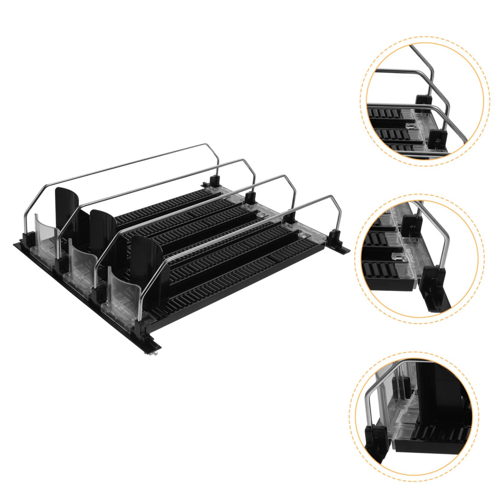 UPKOCH Automatic Drink Dispenser for Fridge Mini Fridge Organizer Water Bottle Organizer for Cabinet Drink Pusher 3 Pack