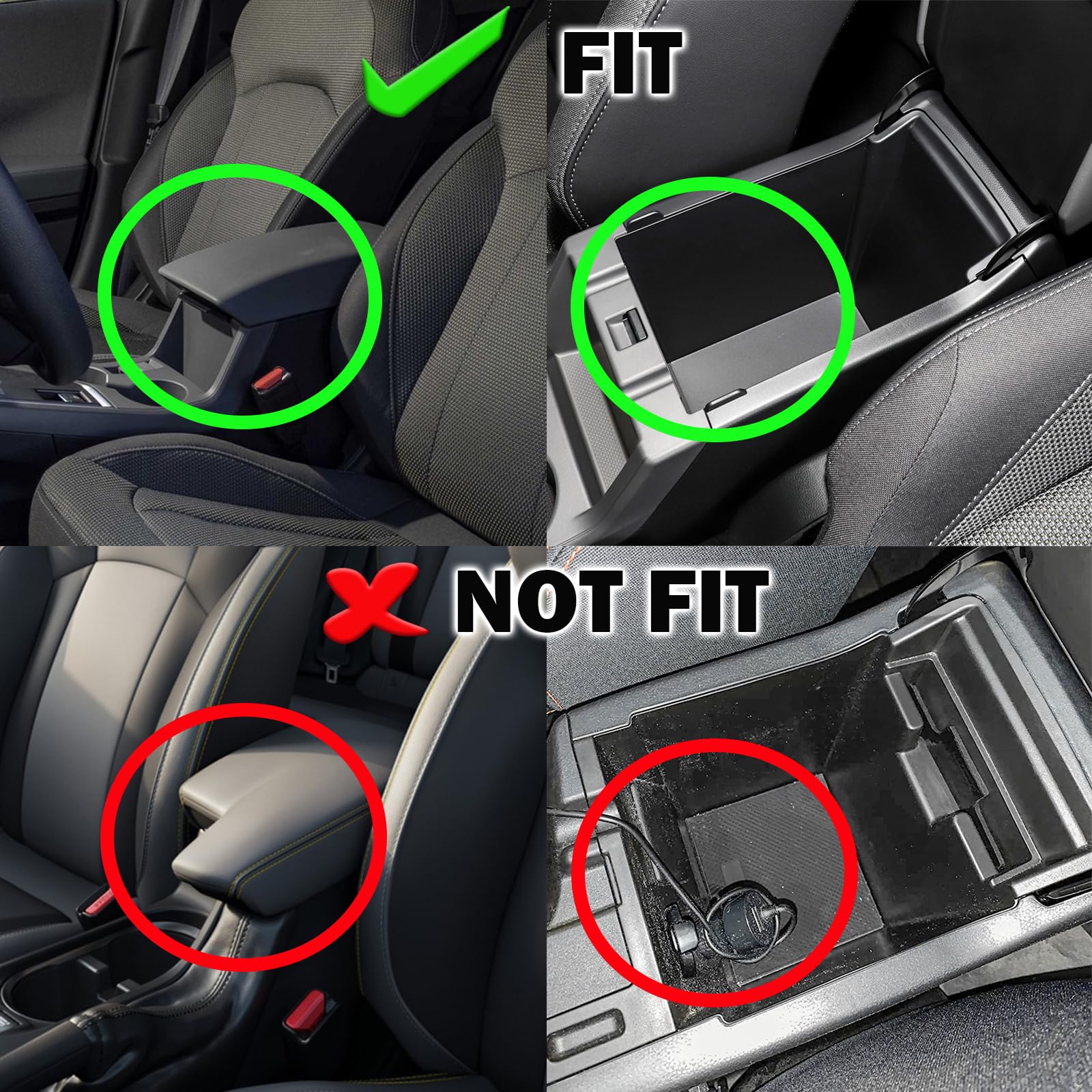 RUNROAD Center Console Organizer Compatible with Subaru Crosstrek 2023 2024 2025 & Impreza 2024 Accessories, Insert Secondary Storage Box Console Organizer Armrest Tray, Black