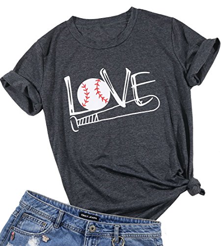 Baseball Shirt Women Baseball Love Graphic Tees Funny Baseball Mom T Shirt Game Day Short Sleeve Tops
