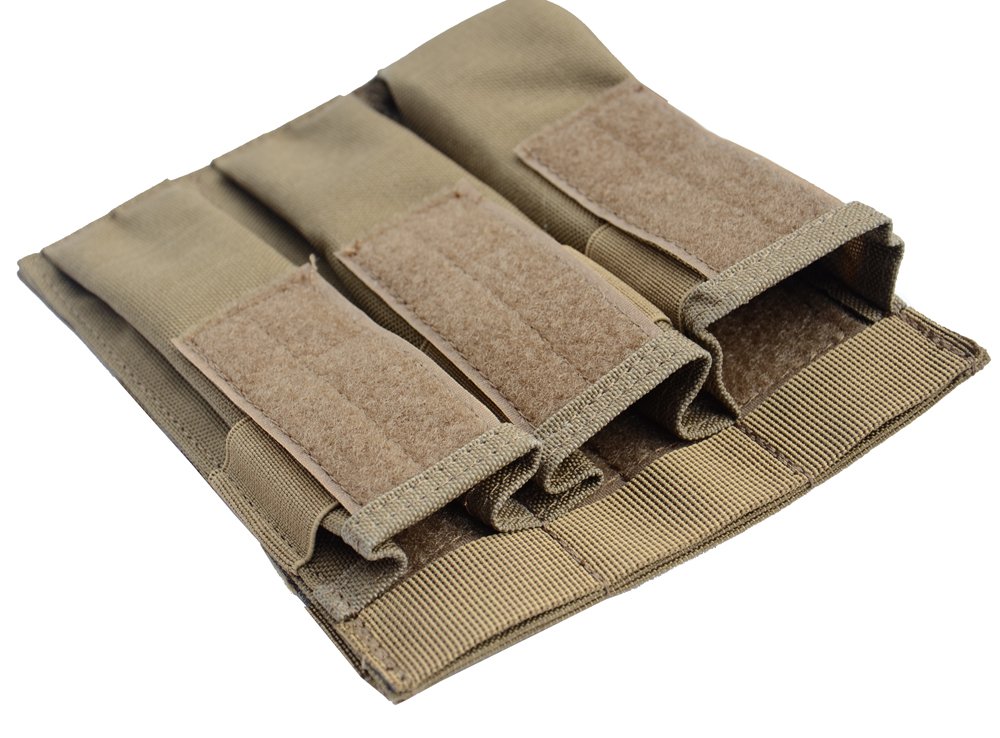 LytHarvest Tactical Molle Magazine Pouch, Kriss Tactical Pistol Triple Mag Pouch, Multi-use (TAN)