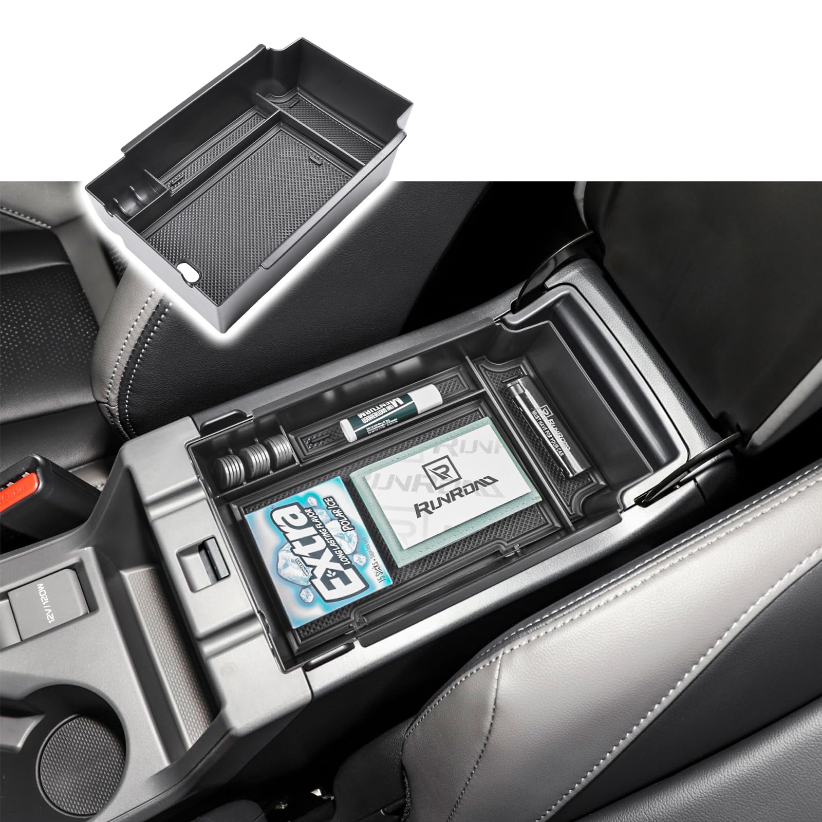 RUNROAD Center Console Organizer Compatible with Subaru Crosstrek 2023 2024 2025 & Impreza 2024 Accessories, Insert Secondary Storage Box Console Organizer Armrest Tray, Black