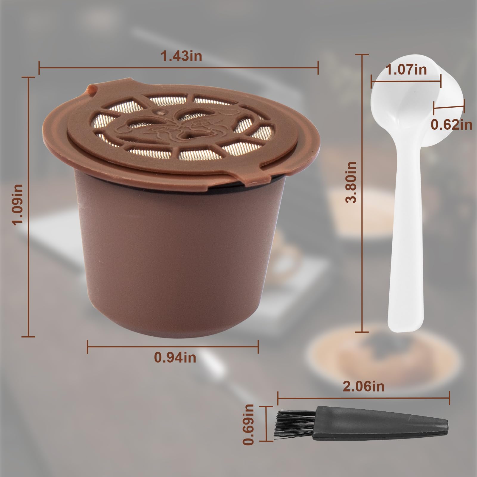 Reusable espresso Capsules Refillable Coffee Pods - Coffee Capsule Filter Compatible With Nespresso Coffee Machines - Replacement for Nespresso Food Grade Coffee Filter Capsule - 6 Pack