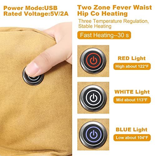 OUHOU Heated Seat Cushion, Heated Chair Cover, 3 Mode Adjustable Warm Seat Cushion, USB-Powered Heating Seat Cover for Home, Office Chair and More(Yellow)