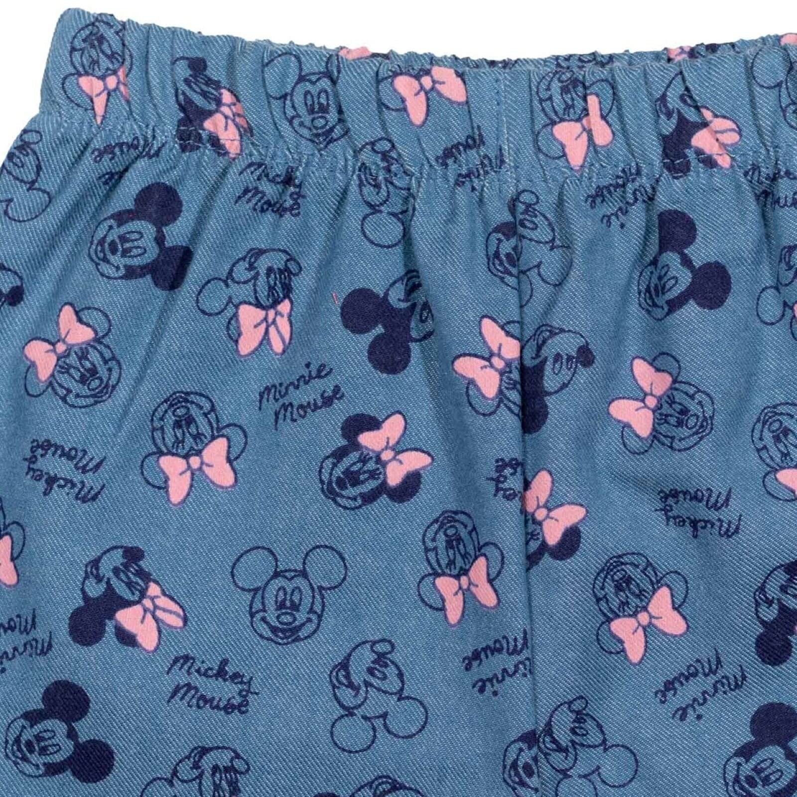Disney Minnie Mouse Little Girls Graphic T-Shirt and Shorts Outfit Set Light Pink/Light Blue 6