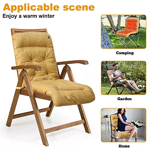 OUHOU Heated Seat Cushion, Heated Chair Cover, 3 Mode Adjustable Warm Seat Cushion, USB-Powered Heating Seat Cover for Home, Office Chair and More(Yellow)