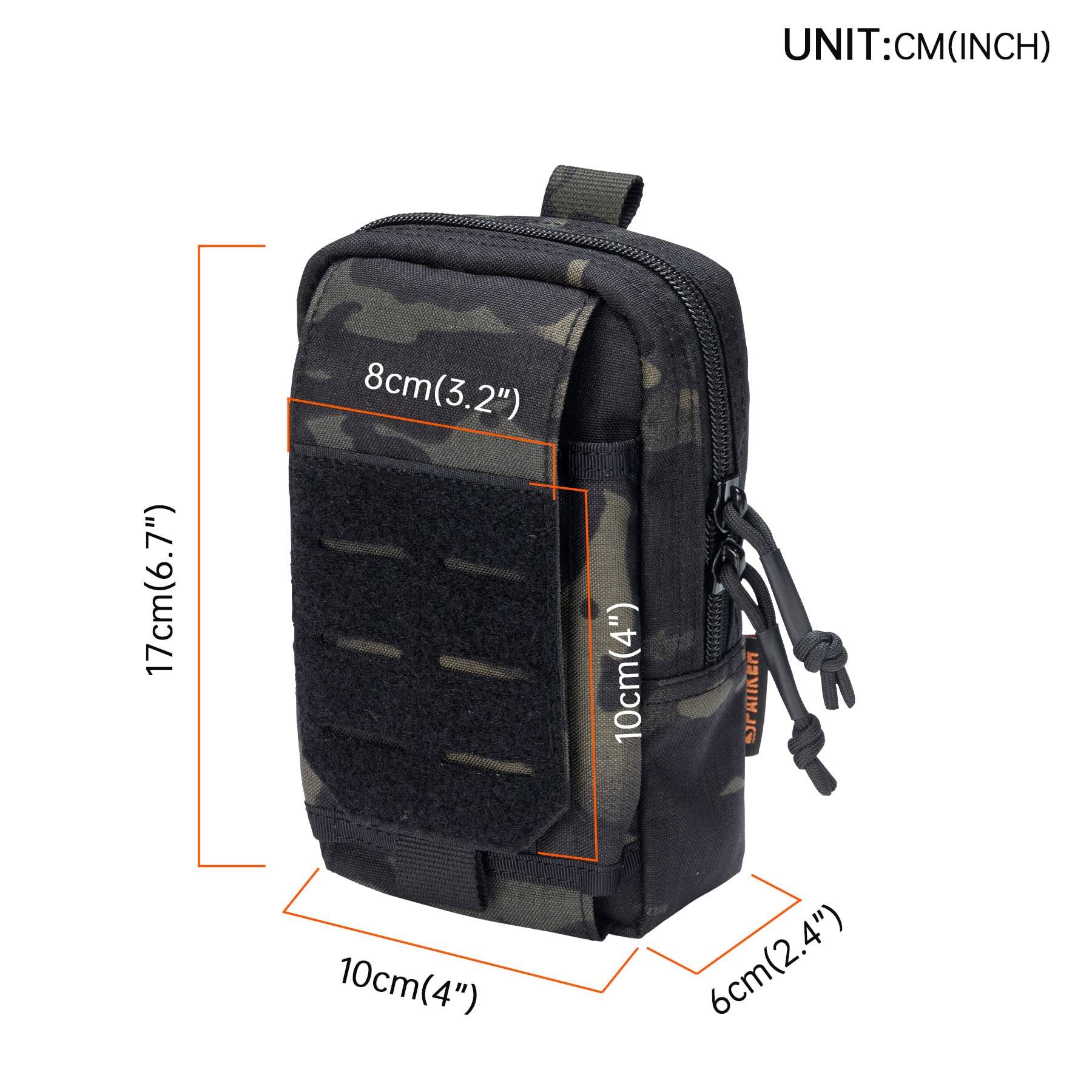 EXCELLENT ELITE SPANKER Tactical EDC Pouch Molle Utility Pouches Phone Holster Pouch Waist Bag Tool Pouch for Molle Accesssories(Multicam Black)