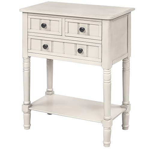 Goohome Narrow Rustic Entryway Console Table,Slim Sofa Table with 4 Drawers and Bottom Shelf for Storage, Large Storage Space for Living Room Hallway Bedroom