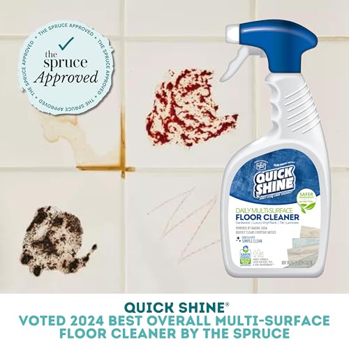 Quick Shine Multi Surface Floor Cleaner 27oz | Ready to Use-Streak Free- No Rinse | Use on Hardwood, Laminate, Luxury Vinyl Plank & Stone | Use in Spray Mops & Vac Mops | Safer Choice Cleaner