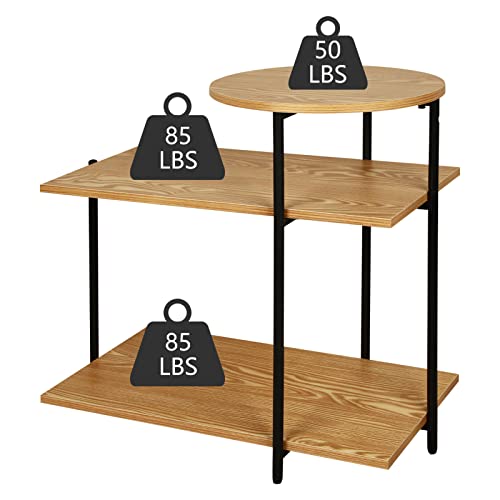 Babion Console Table with 1 Round table, Narrow Console Table Living Room, Entryway Table with 3-Tier Storage Shelves, Sofa Table/Living Room Tables for Couch, Hallway, Kitchen, Foyer