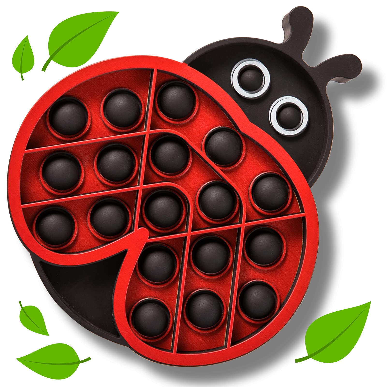 Ladybug Fidget Toy, Push Anti-Anxiety Toys for Kids Adults, Ideal for Kids Adults Teens, Finger Toy for Special Needs