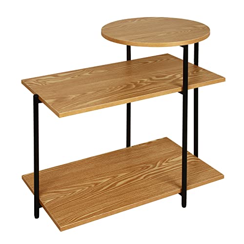 Babion Console Table with 1 Round table, Narrow Console Table Living Room, Entryway Table with 3-Tier Storage Shelves, Sofa Table/Living Room Tables for Couch, Hallway, Kitchen, Foyer