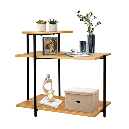 Babion Console Table with 1 Round table, Narrow Console Table Living Room, Entryway Table with 3-Tier Storage Shelves, Sofa Table/Living Room Tables for Couch, Hallway, Kitchen, Foyer