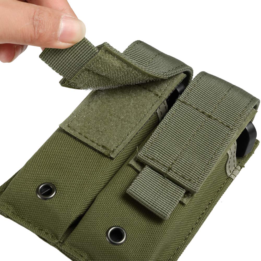 FRTKK Tactical Single/Double Pistol Mag Pouch Outdoor Molle Open-Top Magazine Pouch for Glock M1911 92F