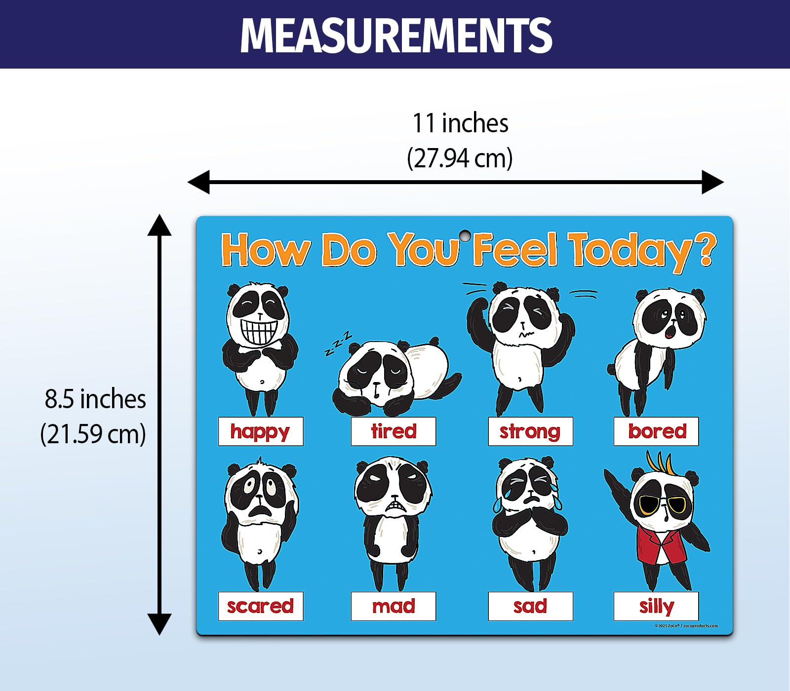 ZOCO - Feelings, Emotions Magnet Chart for Kids - How Am I Feeling Today Mood Chart for Toddlers - Preschool and Elementary Classroom Supplies - Laminated with Magnets, 8.5 x 11 inches