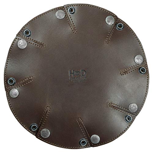 Hide & Drink, Thick Leather Catchall Circular Valet Tray, Dice Holder, Cash Holder, Key Organizer, Home and Office Accessories, Handmade Includes 101 Year Warranty :: Bourbon Brown