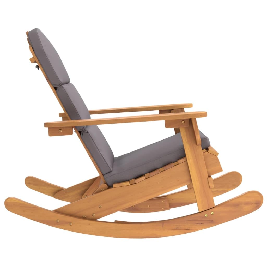 YPWRENH Outdoor Deck Rocking Chair Adirondack Rocking Chair with Cushions Solid Wood Acacia for Lawn, Garden, Swimming Pool