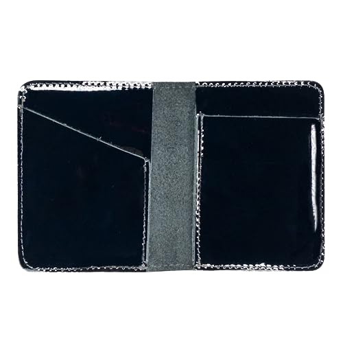 Hide & Drink, Bifold Wallet, Slim Card Holder, Minimalist Traveler Wallet, Vintage Front Pocket Wallet, Full Grain Leather, Handmade, Obsidian