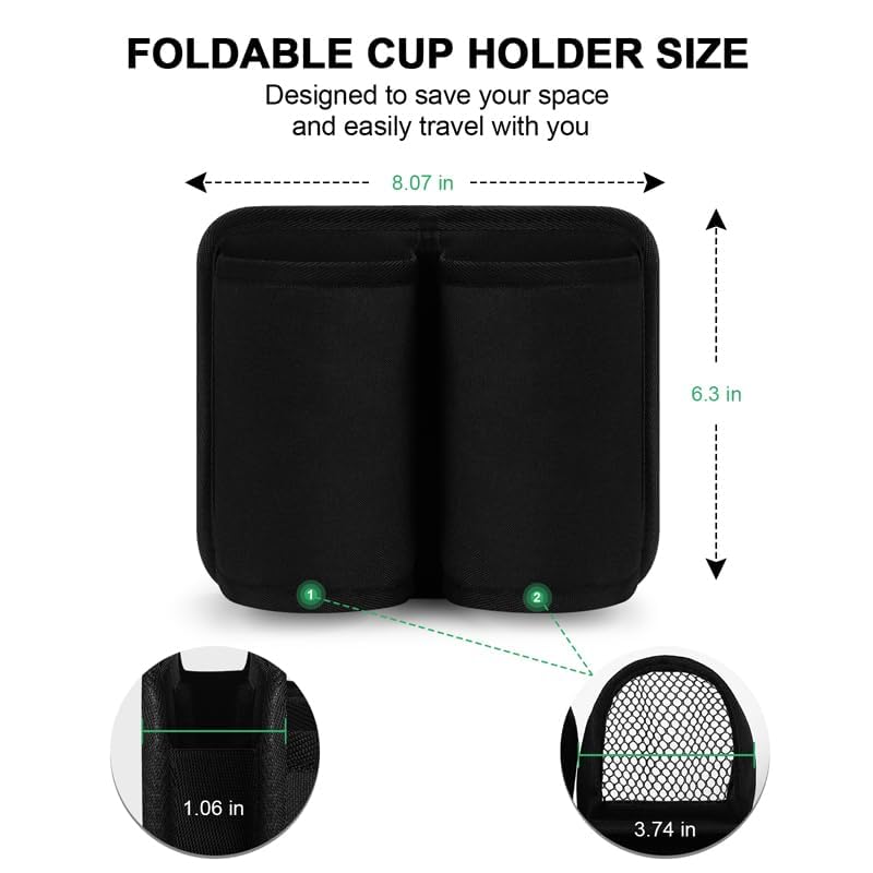 Accmor Luggage Travel Cup Holder,Universal Suitcase Cup Holder, Free Hands Suitcase Drinks Beverage Holder, Luggage Cup Caddy Gifts for Travelers Flight Attendants