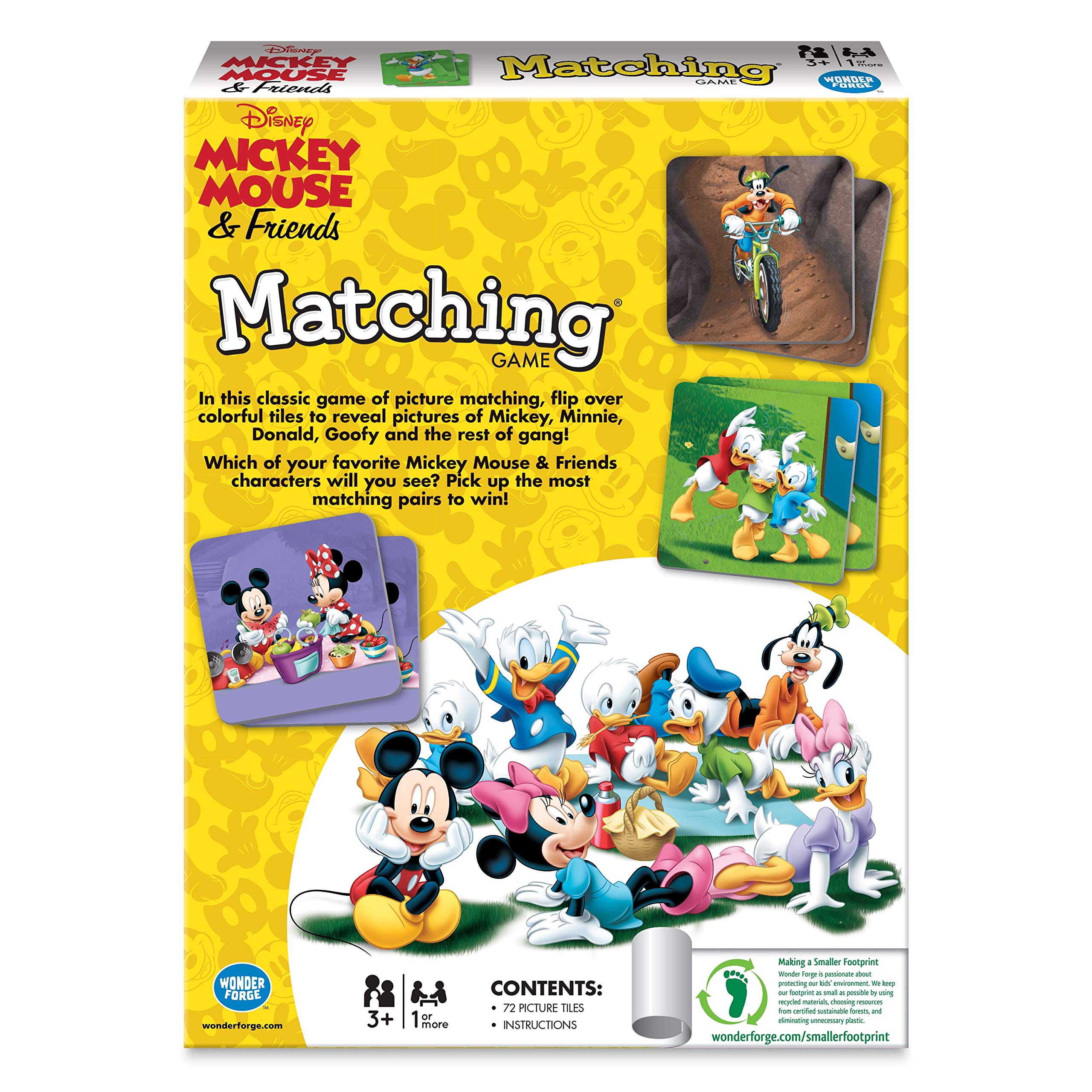 Wonder Forge Mickey Mouse Matching Game - Engaging Board Game for Kids Age 3-5 | Enhances Focus and Memory | Features Favourite Disney Characters | Ideal for Family Fun Time