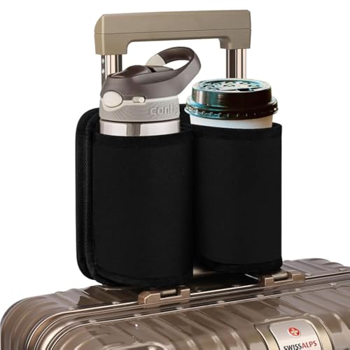 Accmor Luggage Travel Cup Holder,Universal Suitcase Cup Holder, Free Hands Suitcase Drinks Beverage Holder, Luggage Cup Caddy Gifts for Travelers Flight Attendants