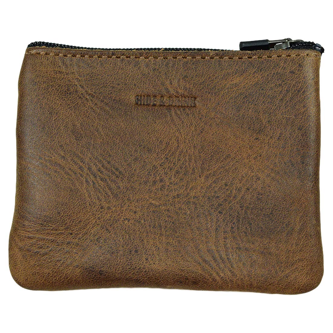 Hide & Drink, Leather Zippered Cash Organizer, Wallet Pouch, Cable & USB Holder, Pocket Accessories, Handmade - Bourbon Brown