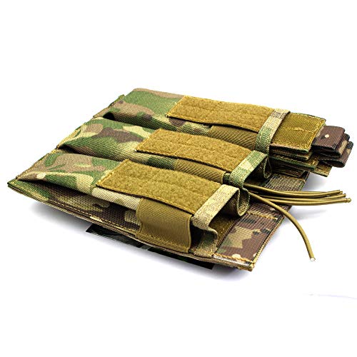 ROCOTACTICAL Tactical Molle Magazine Pouch, Open Top, Kriss Tactical Triple Mag Pouch, Molle Triple Tactical Mag Pouch (CP Multicam)