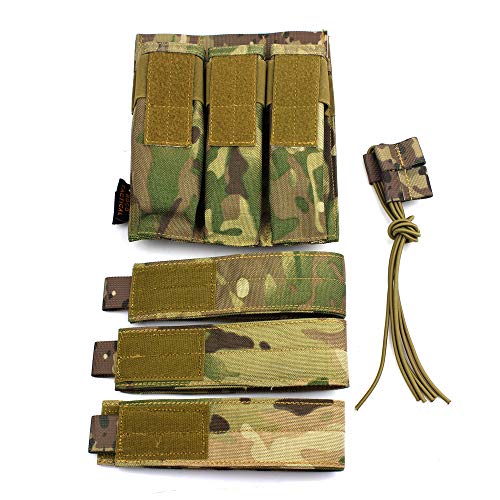 ROCOTACTICAL Tactical Molle Magazine Pouch, Open Top, Kriss Tactical Triple Mag Pouch, Molle Triple Tactical Mag Pouch (CP Multicam)