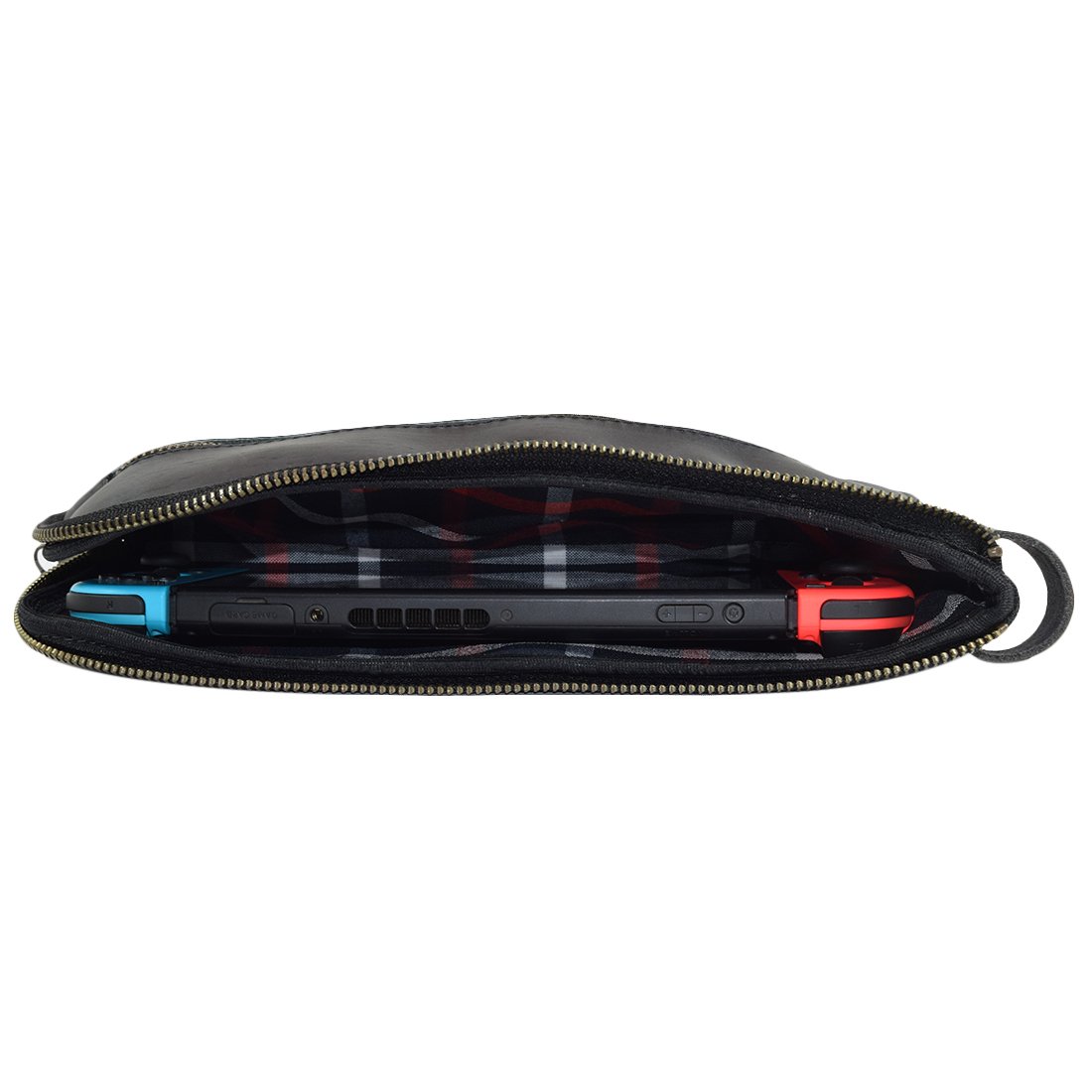 Hide & Drink, Carrying Case Compatible with Switch, Urban Travel Pouch, Soft Storage Bag, Scratch & Bump Protection, Minimalist Essentials, Full Grain Leather, Handmade, Charcoal Black