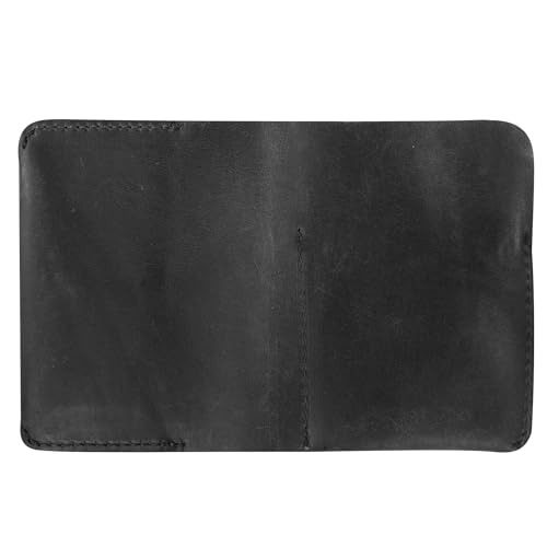Hide & Drink, Bifold Card Holder Handmade from Full Grain Leather, Credit Card Storage, Money Organizer, Cash Case, Minimalist Wallet :: Charcoal Black